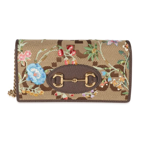 Gucci | Bags | Gucci Monogram Jumbo Gg Embroidered Horsebit 955 Wallet ...